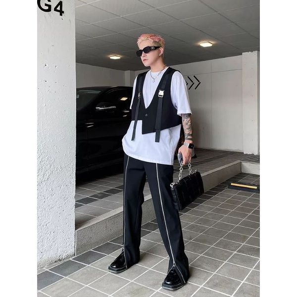 Jual Outfit Pria Premium Vest pria Rompi Ootd Korean fashion hypebeast ...