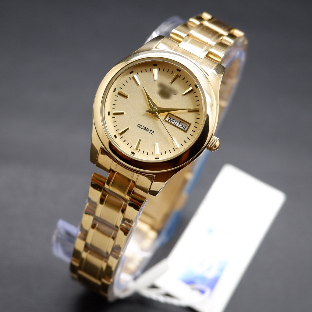 Jual Jam Tangan Wanita Fashion Rantai Gold Free Box | Shopee Indonesia