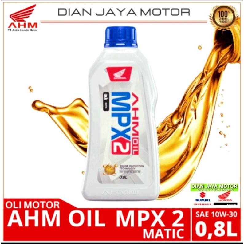 Jual (MPX2) OLI PELUMAS MESIN ORIGINAL HONDA AHM MPX2 MATIC 0.8 SAE 10W ...