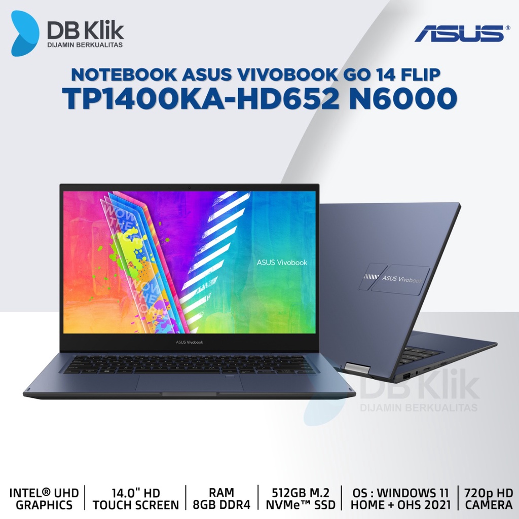 Jual NOTEBOOK ASUS Vivobook Go 14 Flip TP1400KA-HD652 N6000 8/512 W11 ...