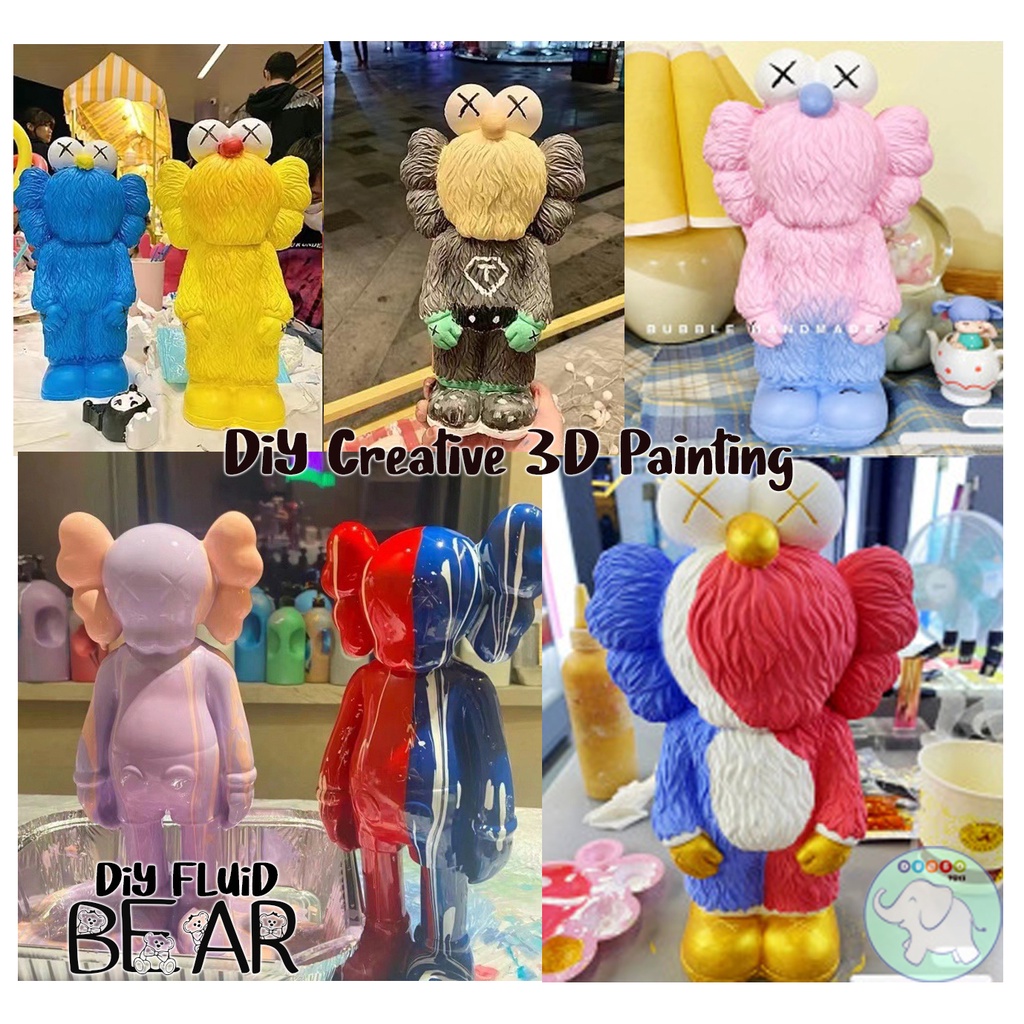 Jual Diy Painting Bear Brick Sesame Street Kaws Mainan Cat Kreatif Anak ...