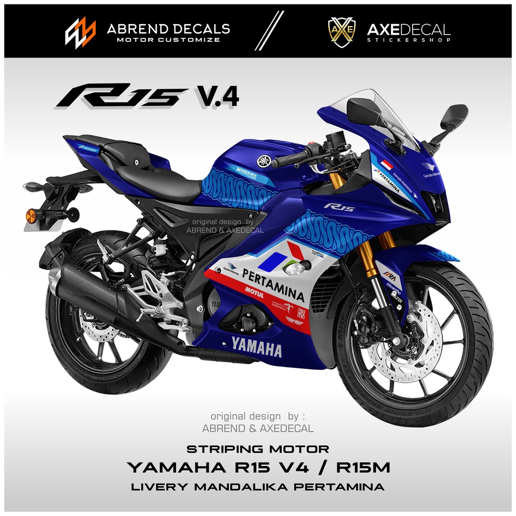 Jual Decal Striping R15 V4 Mandalika Pertamina / Stiker Motor Yamaha ...