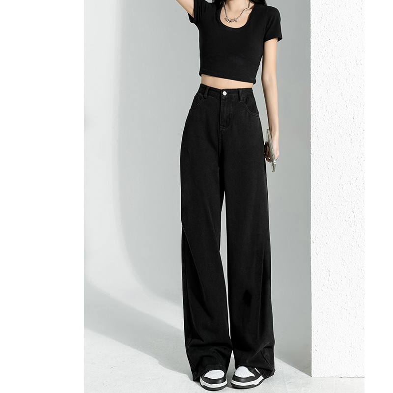 Jual Alice Jeans-Hitam Highwaist Straight Korean Fashion Celana Jens ...