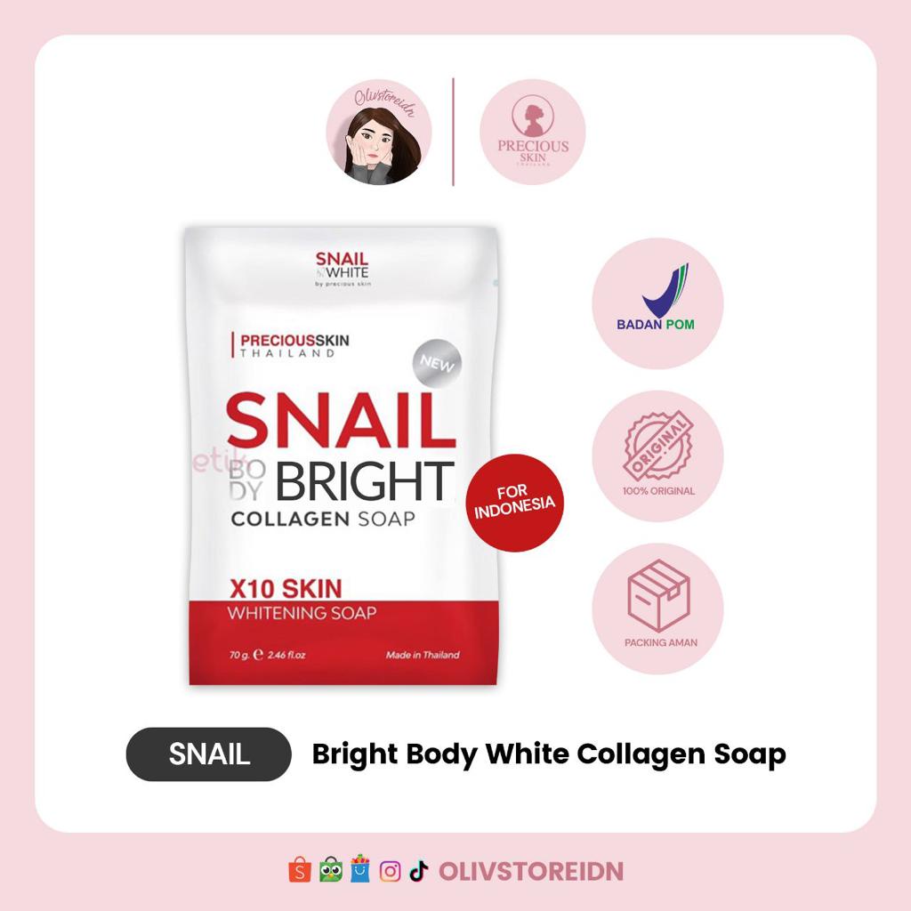 Jual Precious Skin Thailand Snail Body White Collagen Soap 70gr / Snail ...