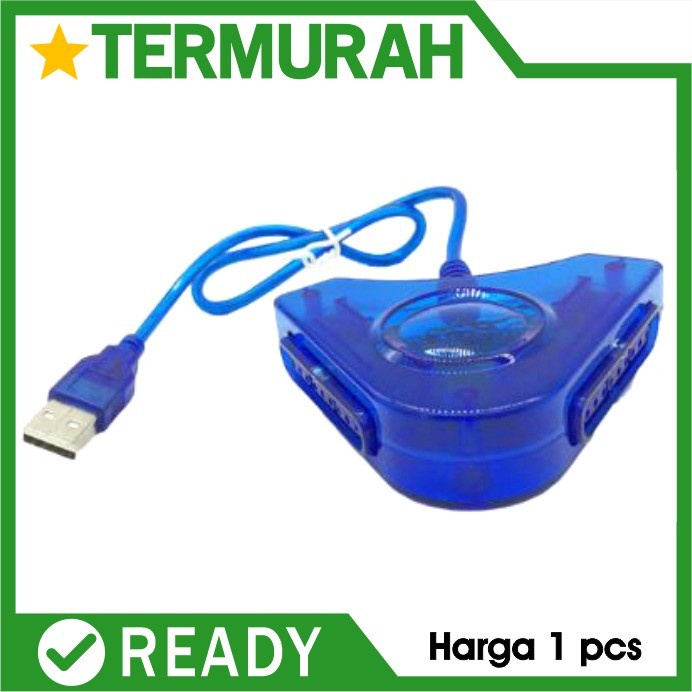Jual Converter USB 2 Slot Stik Stick PS2 ke PS3 PC Double konverter ...