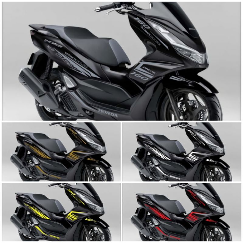 Jual Striping Cutting Stiker Honda NEW PCX Body Hitam 2021 2022 2023 ...