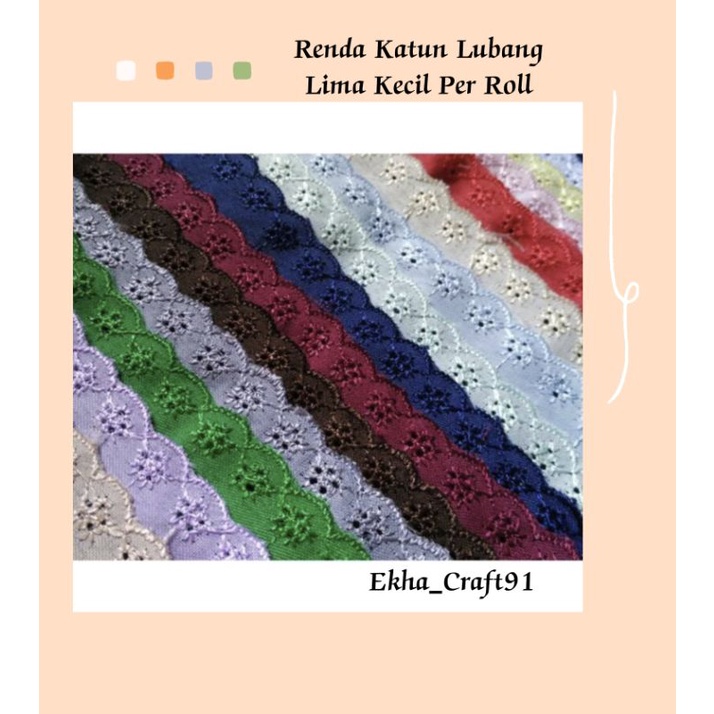 Jual Renda Katun Lubang Lima Kecil Per Roll | Shopee Indonesia