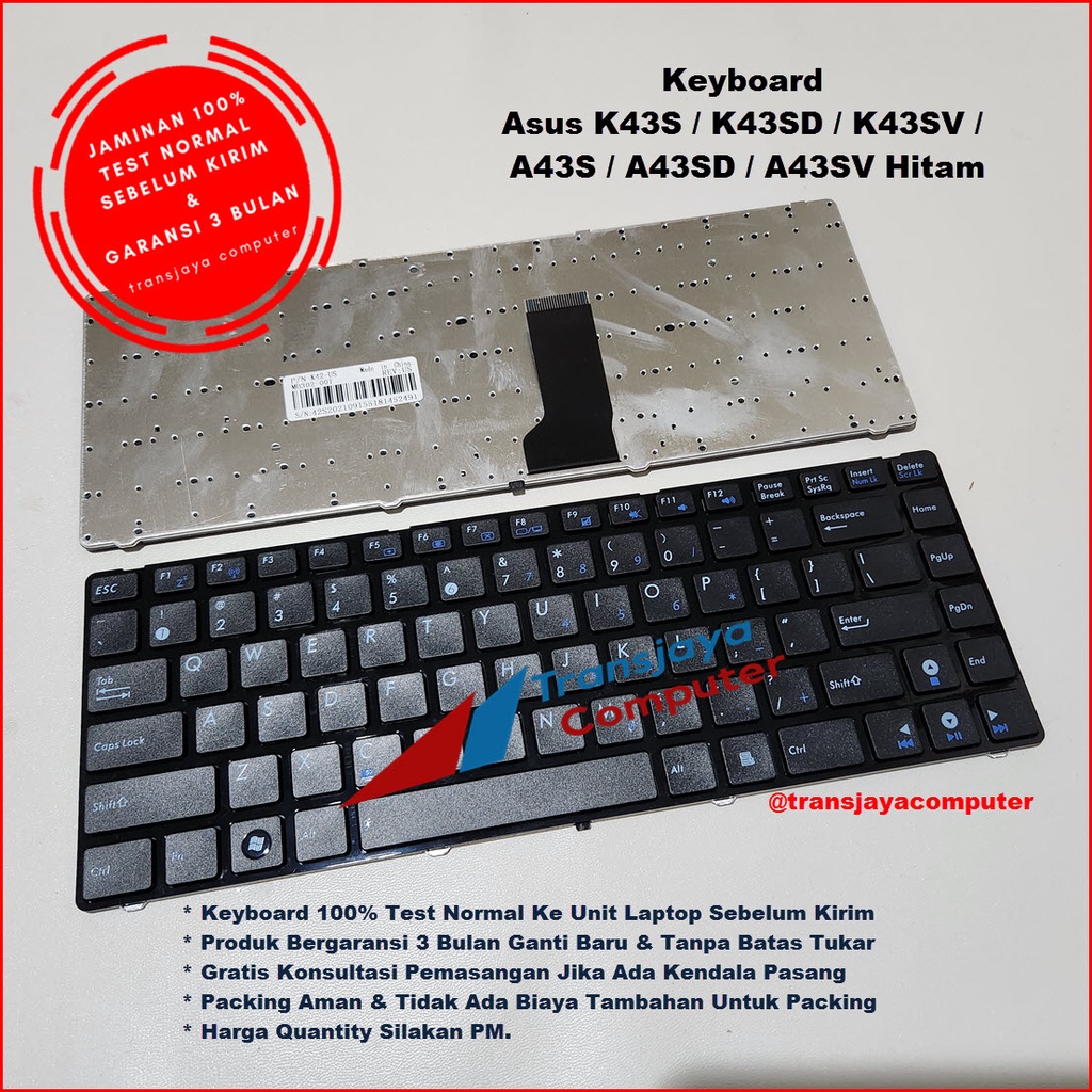 Jual Keyboard Asus A43 A43S A43SD A43SV A43E A43SJ A43U K43 K43S K43SJ ...