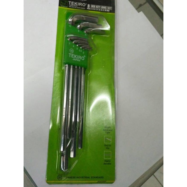 Jual Kunci L Set panjang Tekiro 8pcs / Kunci L Set Long Tekiro 8pcs ...