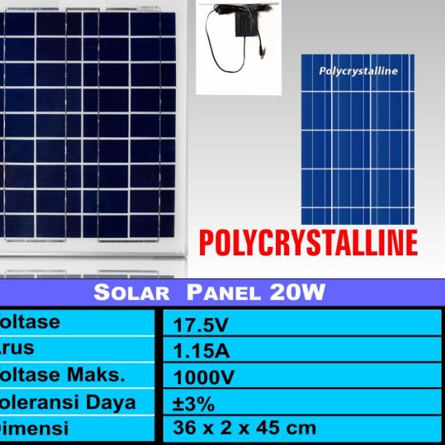 Jual solar panel/papan solar cell/panel surya 20wp | Shopee Indonesia