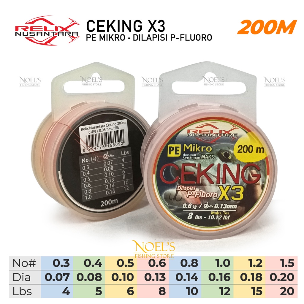 Jual Senar PE Relix Nusantara CEKING HS X3 | 200m 300m | Braid | Noels Fishing | Shopee Indonesia