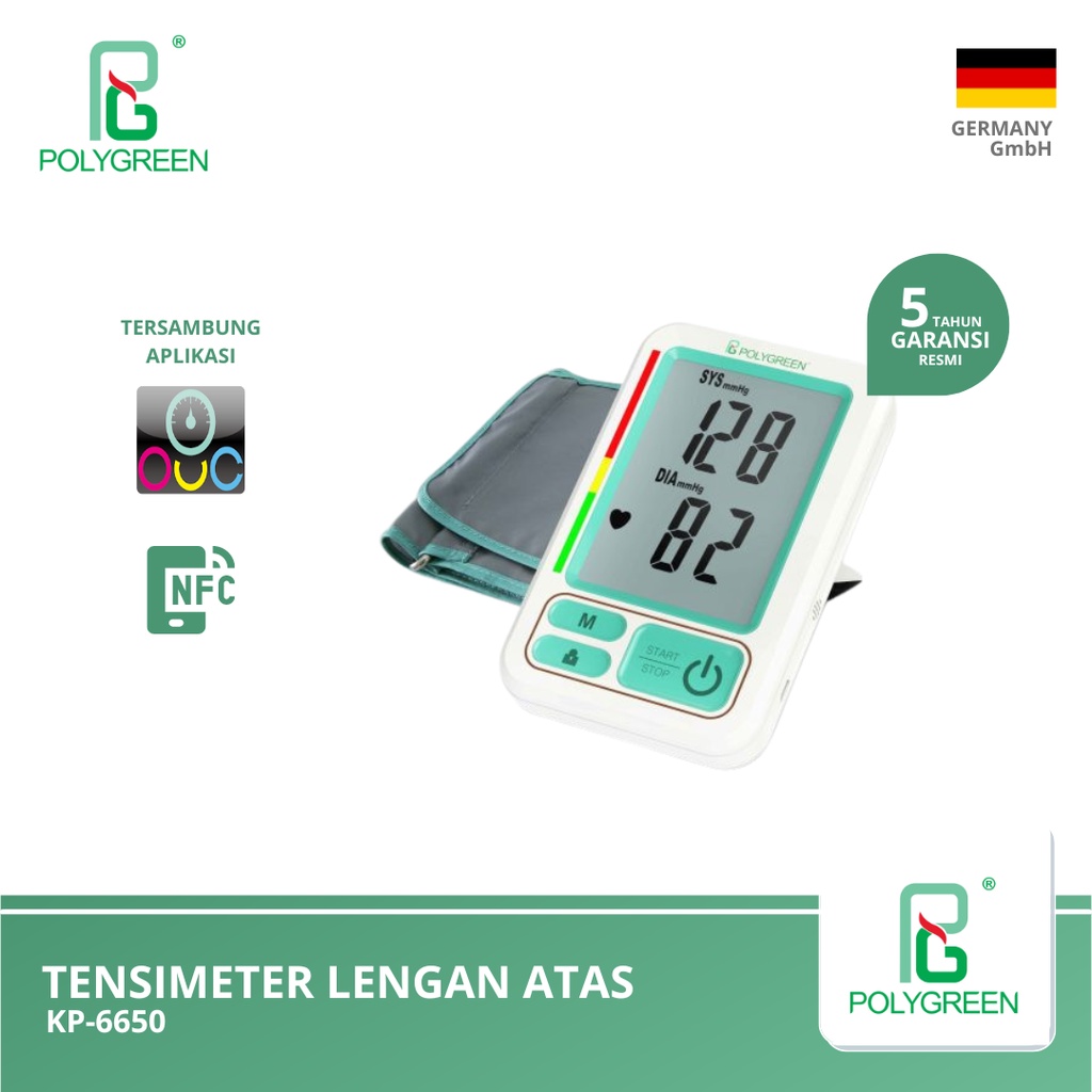 Jual POLYGREEN - Tensimeter Lengan Atas KP-6650 NFC | Shopee Indonesia