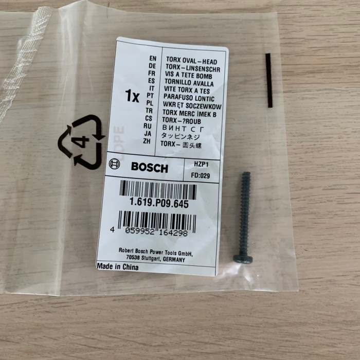 Jual Bosch Torx Oval Head Screw GBH 2-20 220 180-LI 1619P09645 Part Ori ...