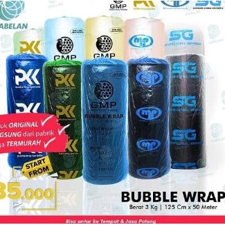 Jual Bubble buble Wrap Mulia Pack GMP PKK 2,4 kg roll 125 cm x 50 meter - SIP, Bening | Shopee ...