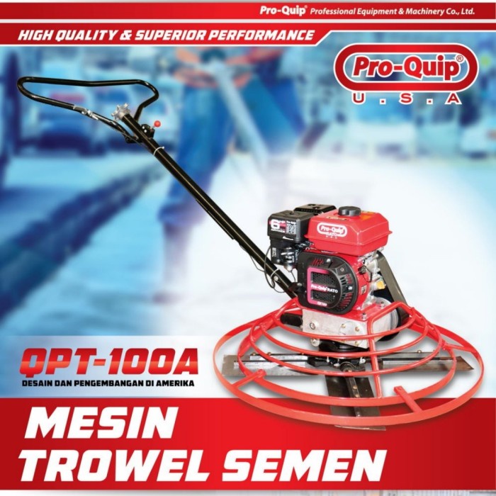 Jual Alat Perata Aspal Semen Beton Mesin Trowel Semen PROQUIP QPT 100 A ...