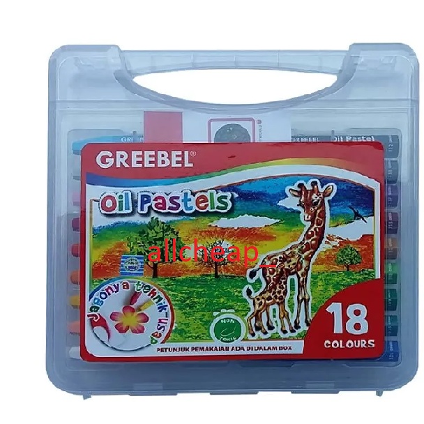Jual KRAYON WARNA 18 WARNA GREBEL CRAYON OIL PASTELS 18 COLOR GREEBEL ...