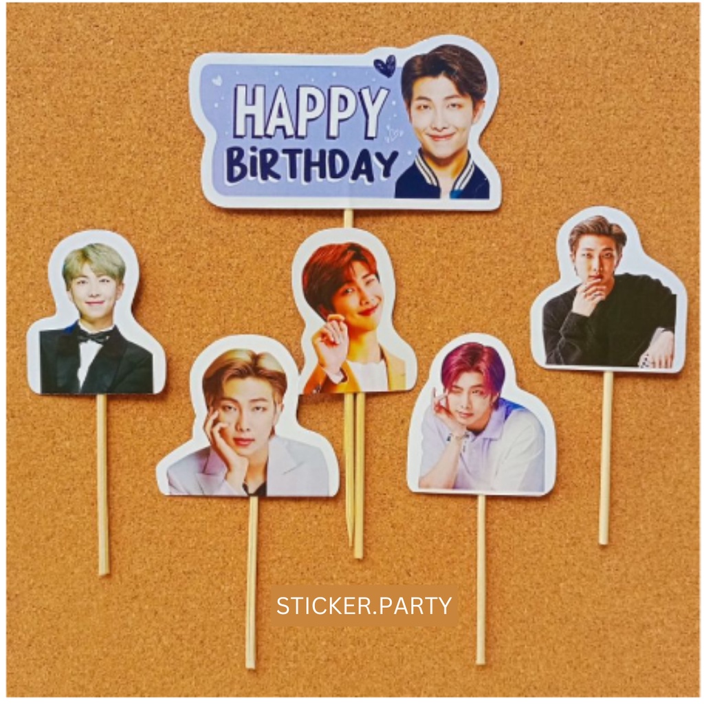 Jual TOPPER CAKE RM KIN NAMJOON BTS TUSUKAN KUE HIASAN HAPPY BIRTHDAY RM DEKORASI KUE TART DEKOR ...