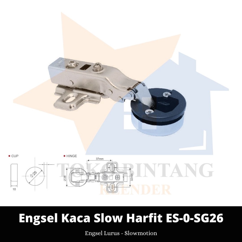 Jual Engsel Kaca Lurus Slow Harfit ES-0-SG26 (pcs) | Shopee Indonesia