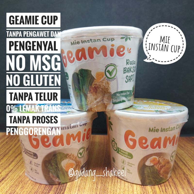 Jual Geamie Mie Instan Cup Sehat Gluten Free Tanpa MSG | Shopee Indonesia