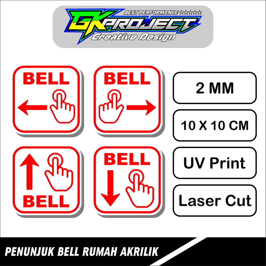 Jual PAPAN BEL / BELL SIGN AKRILIK / ACRYLIC SIGN PENUNJUK BEL RUMAH ...