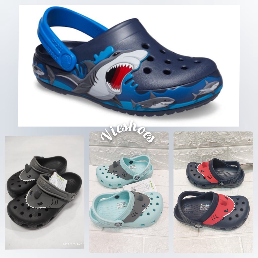 Jual Crocs Funlab I Am Shark Clog Kids | Shopee Indonesia