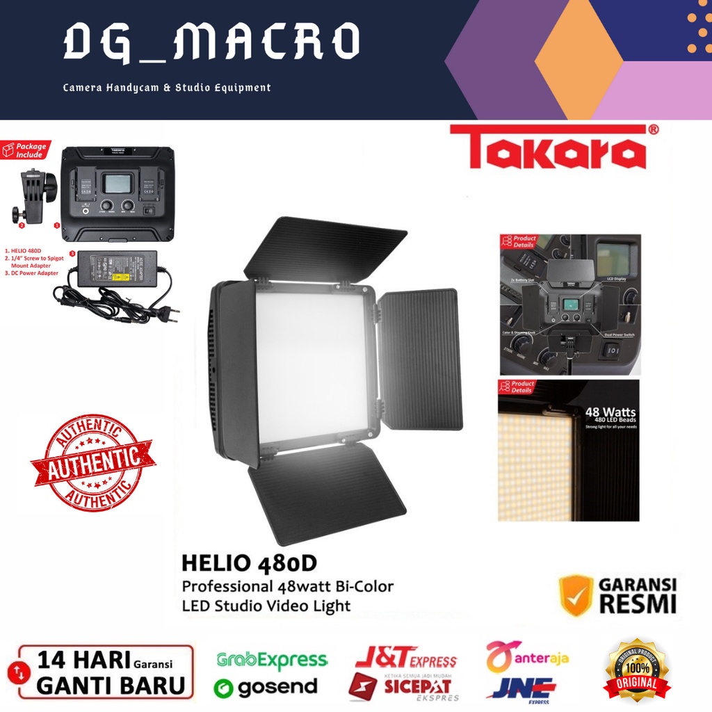 Jual Takara HELIO 480D Bi-Color LED Lighting Studio Video Light 48W | Shopee Indonesia