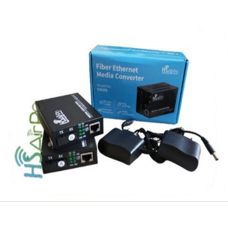 Jual HSAirPo CM200 1 Fo 1 Lan Media Converter Fiber Optik 1Fo 1Lan HS ...