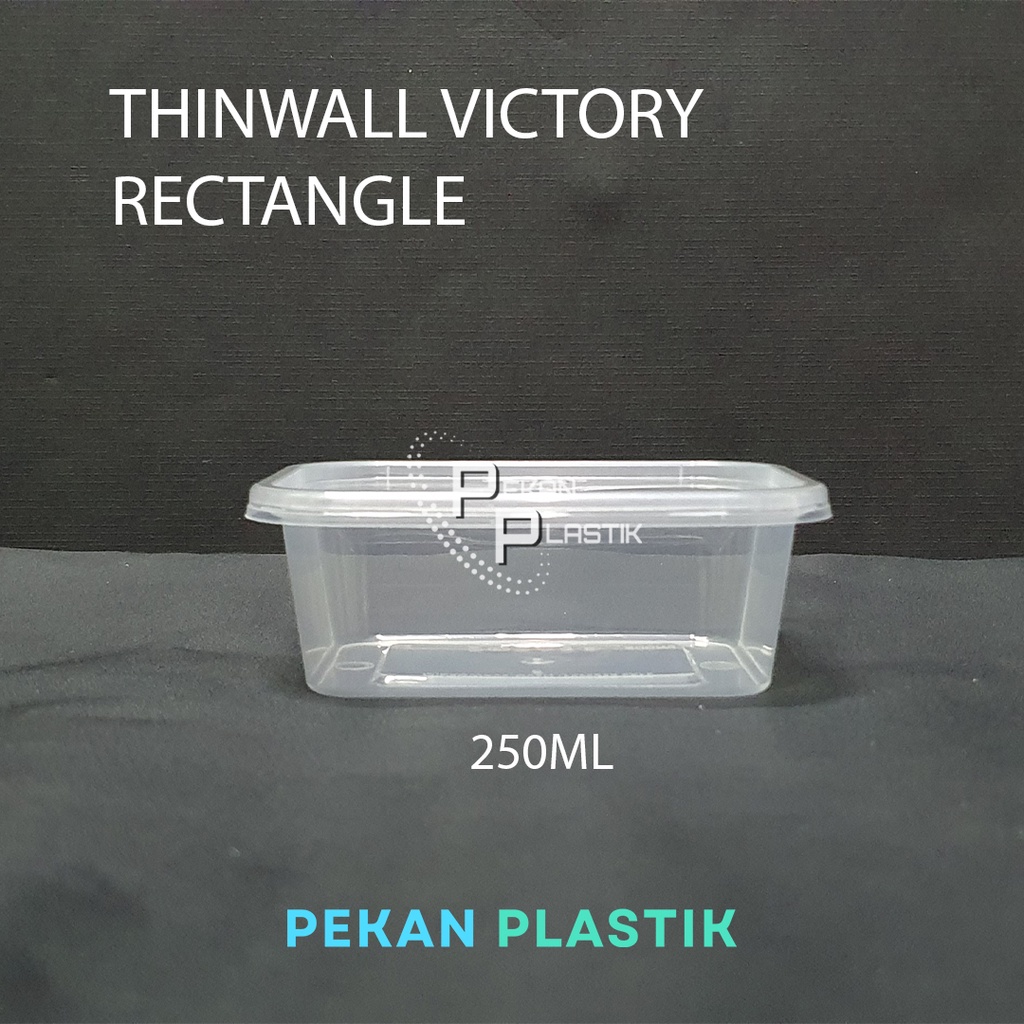 Jual Thinwall Victory Rectangle (Persegi Panjang) 250ML Kotak Makan | Shopee Indonesia