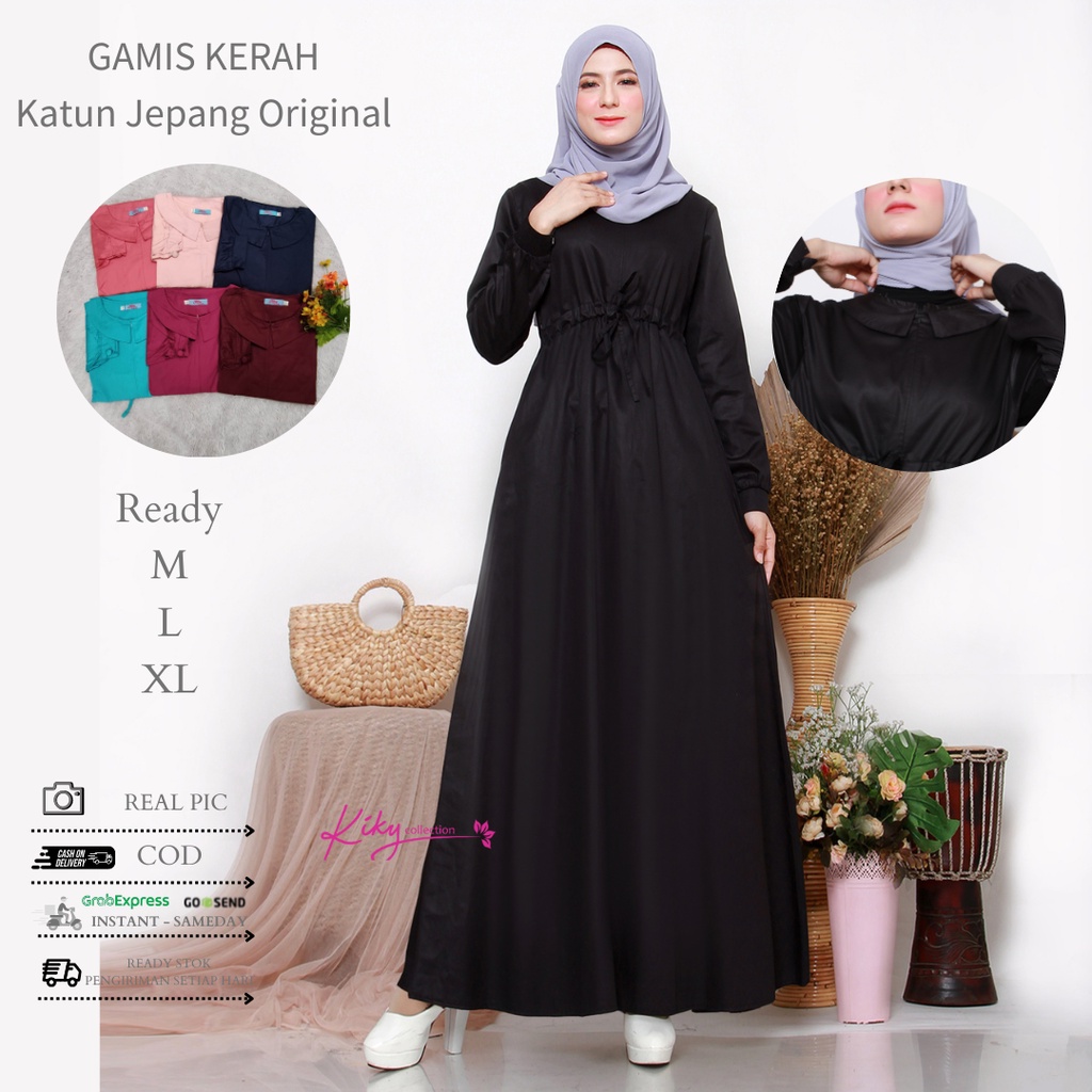 Jual Gamis Kerah Polos Katun Jepang Twill Tokai KIKY COLLECTION ...