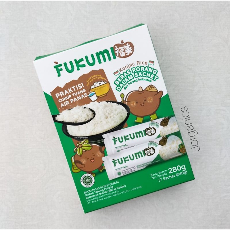 Jual Beras Porang Fukumi BOX 280gr isi 7 sachet @40gr Konnyaku Konjac ...