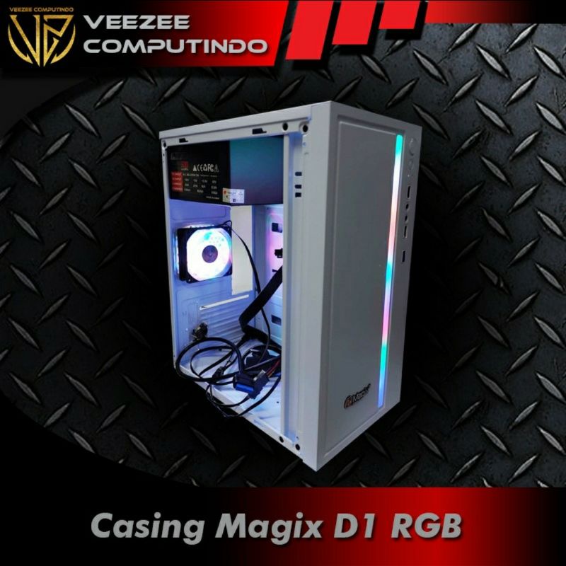 Jual Casing Case PC Gaming Magix D1 LED RGB w/ Extra Fan RGB 8" dan PSU 500watt | Shopee Indonesia