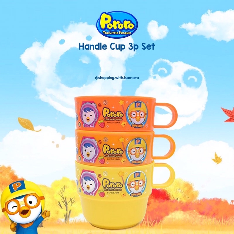 Jual Pororo Handle Cup 3p Set / Gelas Minum | Shopee Indonesia