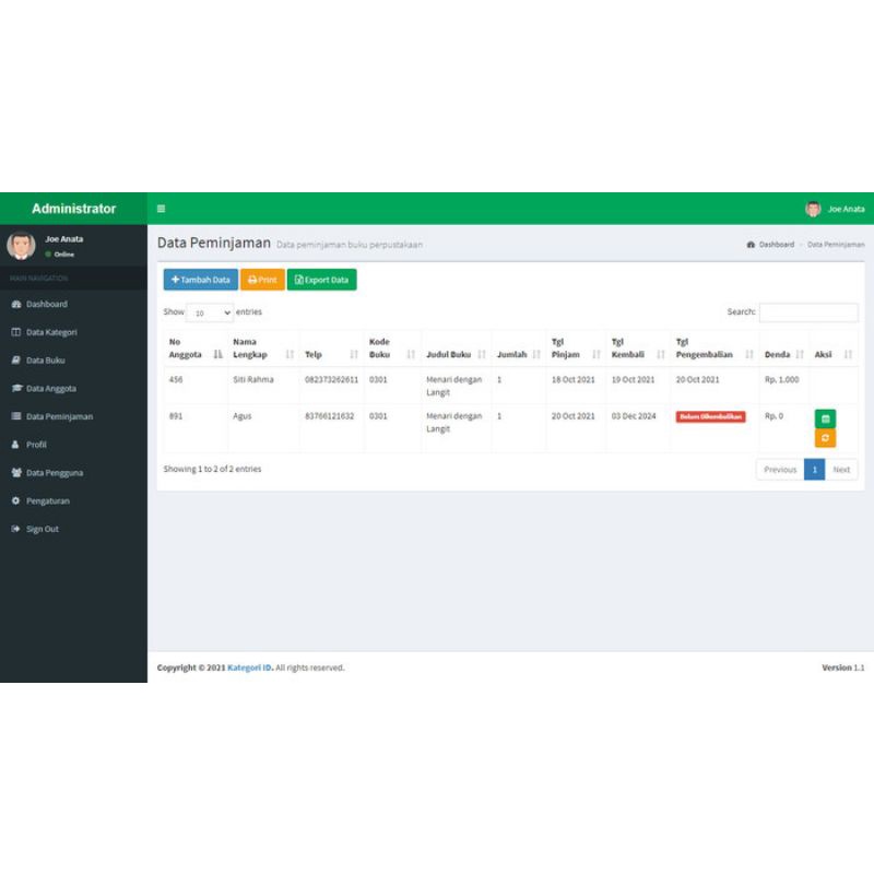 Jual Aplikasi Perpustakaan Berbasis Web PHP Software Library Bootstrap ...