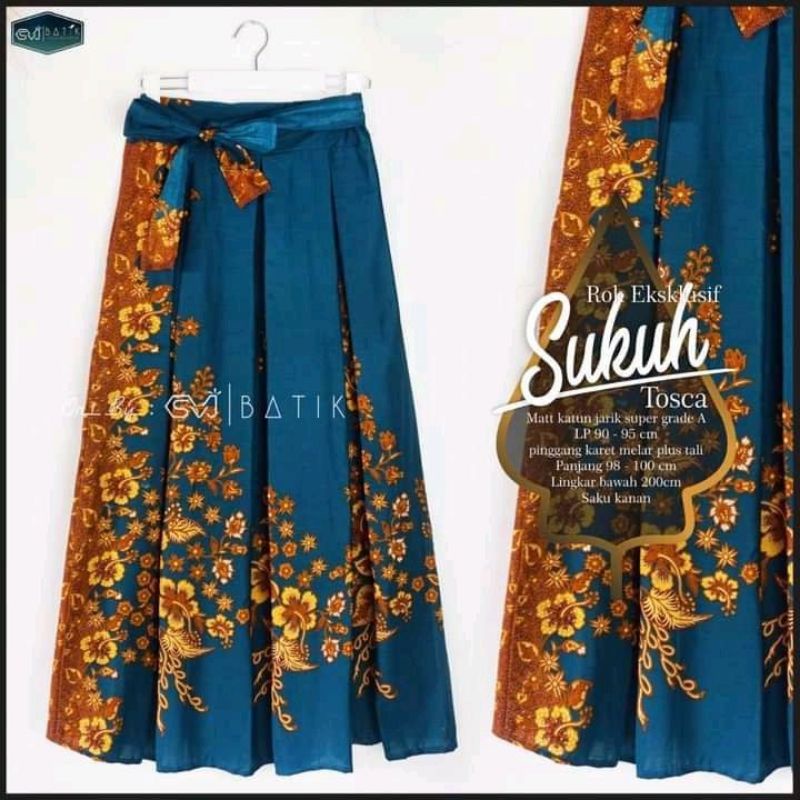 Jual ROK KLOK BATIK PANJANG HIJAU TOSCA BIRU UNGGUL JAYA PRIMIS TERBARU ...
