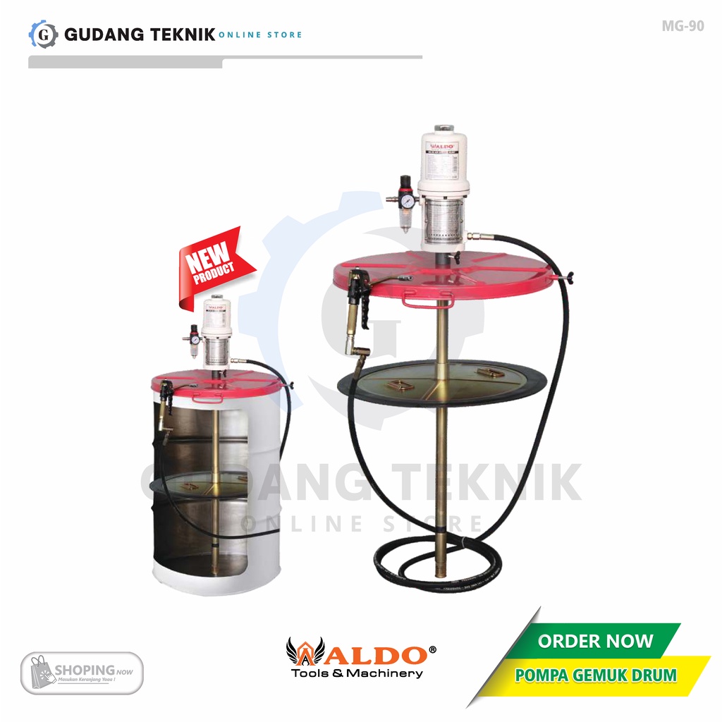 Jual Pompa Gemuk Drum Air Grease Lubricator ALDO MG-90 / Pompa Oli ...