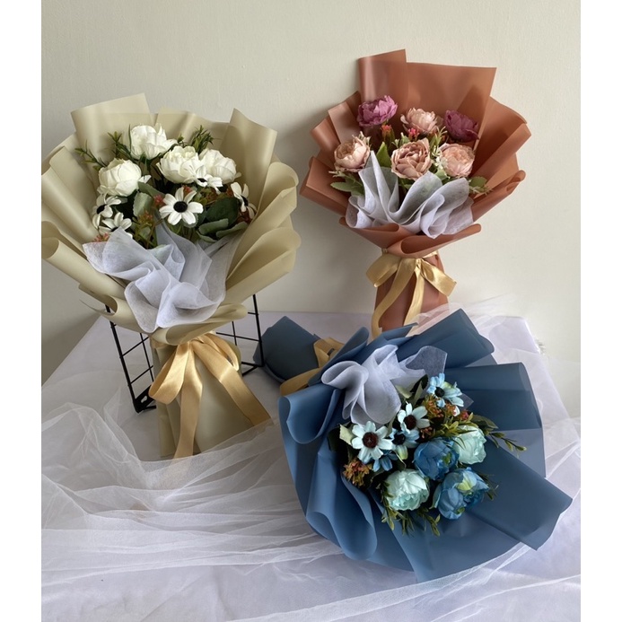 Jual Buket Bunga Premium/ Premiun Bouquet Artificial Flowers | Shopee ...