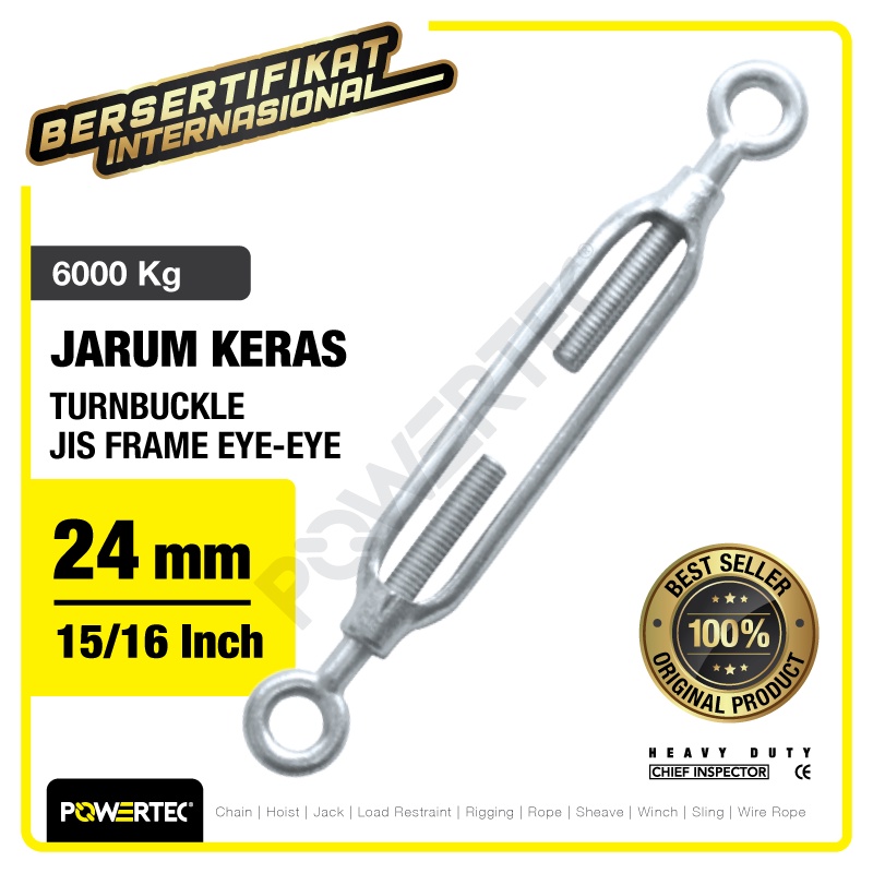 Jual POWERTEC Turnbuckle / Jarum Keras JIS Eye & Eye M24 Span Skrup ...
