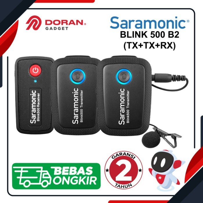 Jual SARAMONIC MICROPHONE BLINK 500 B2 ( TX +TX + RX ) WIRELESS MIC CLIP ON | Shopee Indonesia
