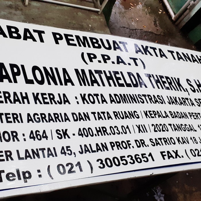 Jual Papan Plang Nama Notaris Ppat Advokat Lainnya | Shopee Indonesia