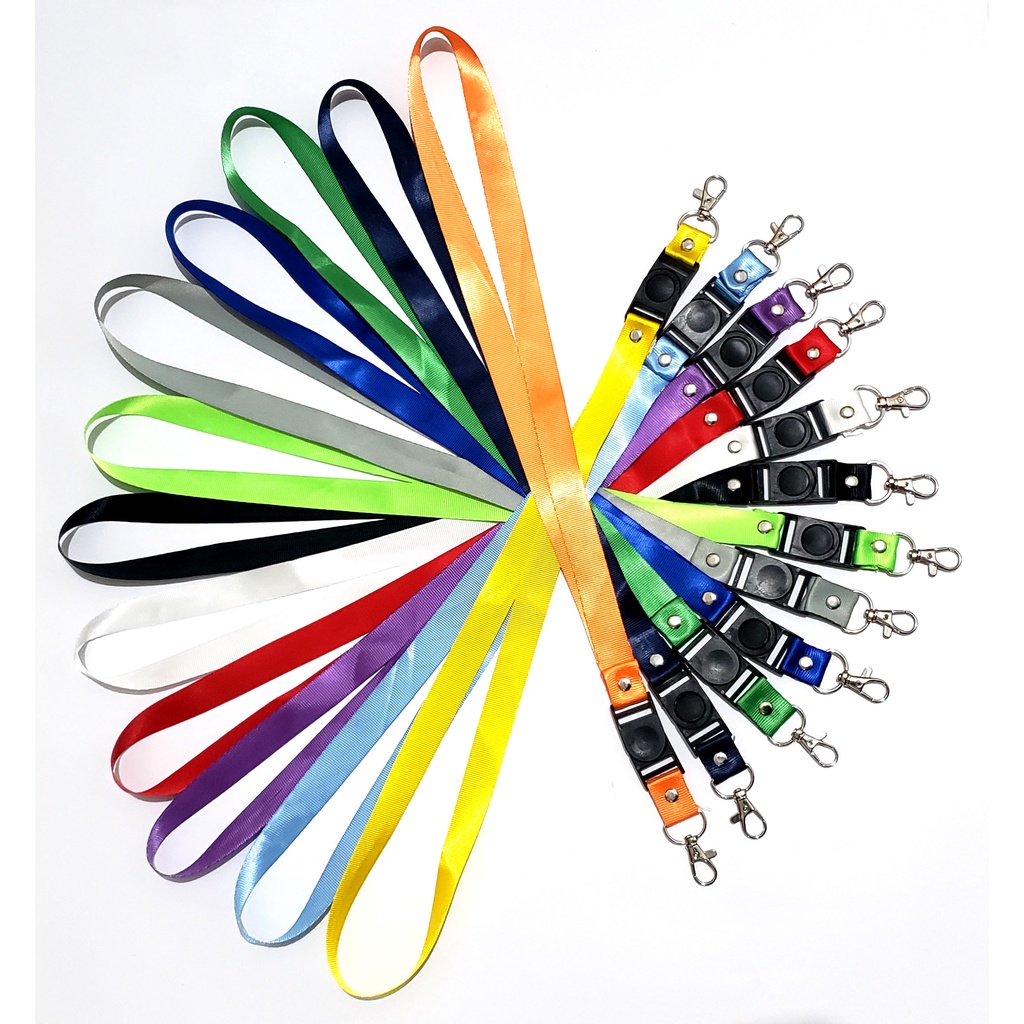 Jual Tali lanyard Gantungan idcard name tag Polos uk. 2 cm bahan nylon ...