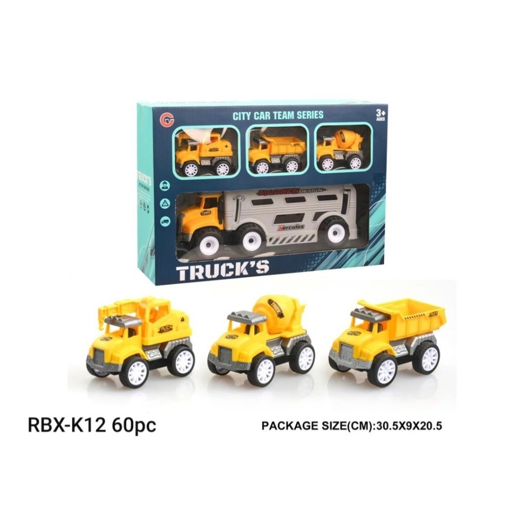 Jual Mainan Anak Miniatur Kendaraan Berat Truck dan Container ( Set ...