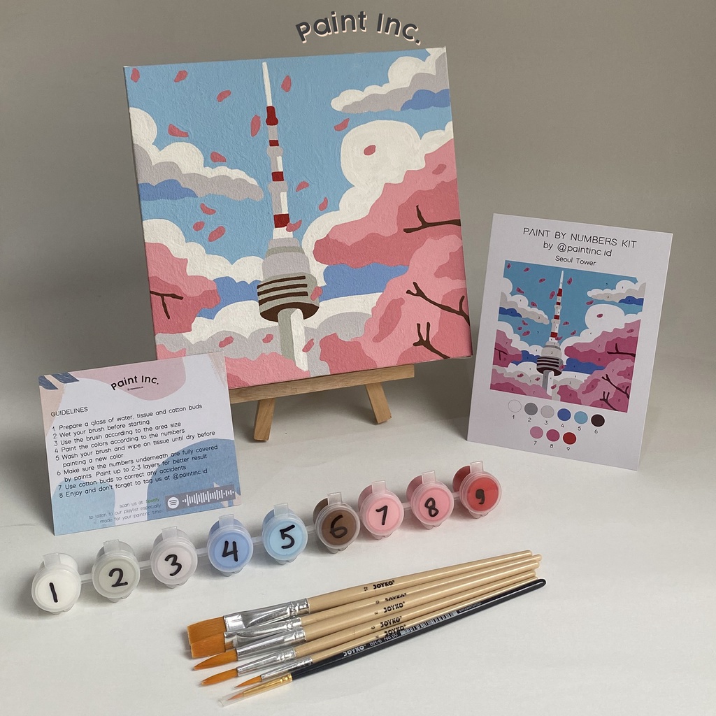 Jual Paint by Numbers Kit: Seoul Tower | Paint Inc. ID | Painting Kit ...