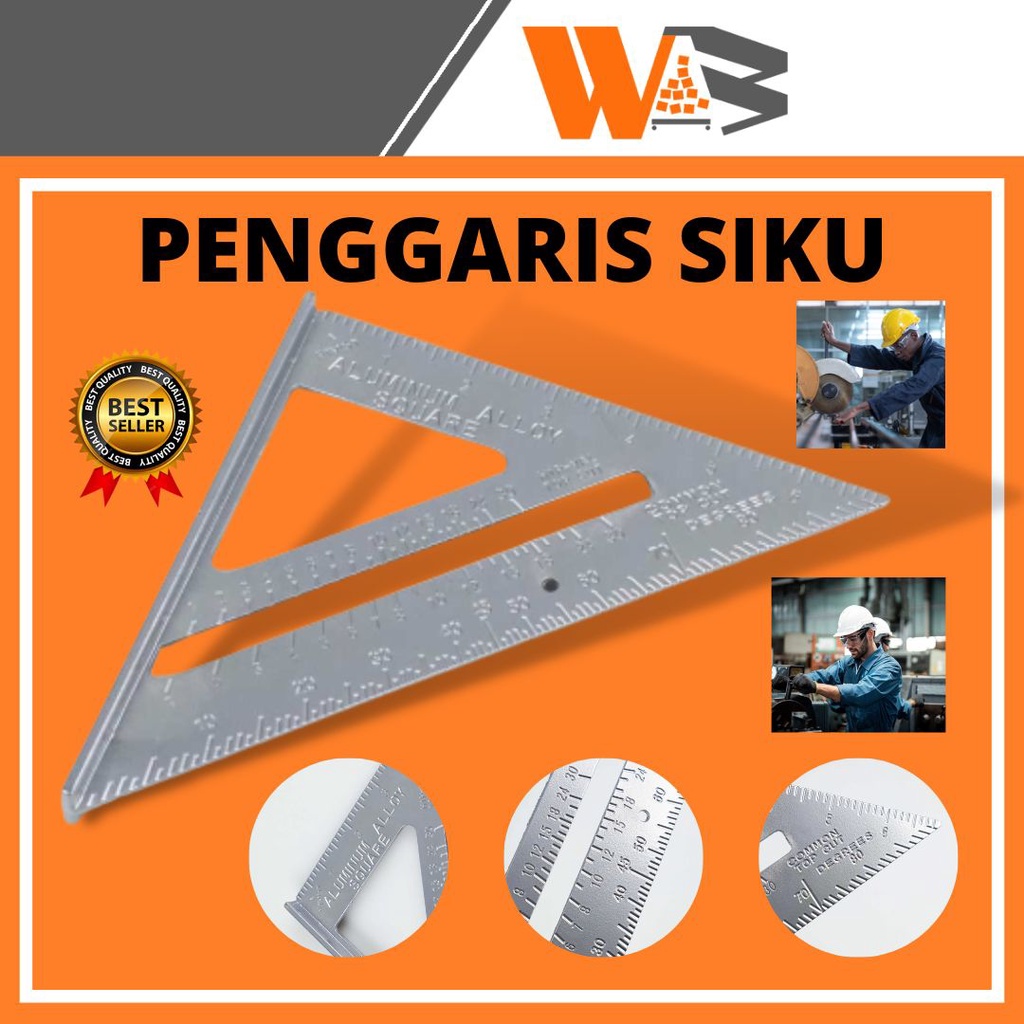 Jual COD Penggaris Siku Segitiga Mistar Penggaris Ziegel Siku Tukang ...