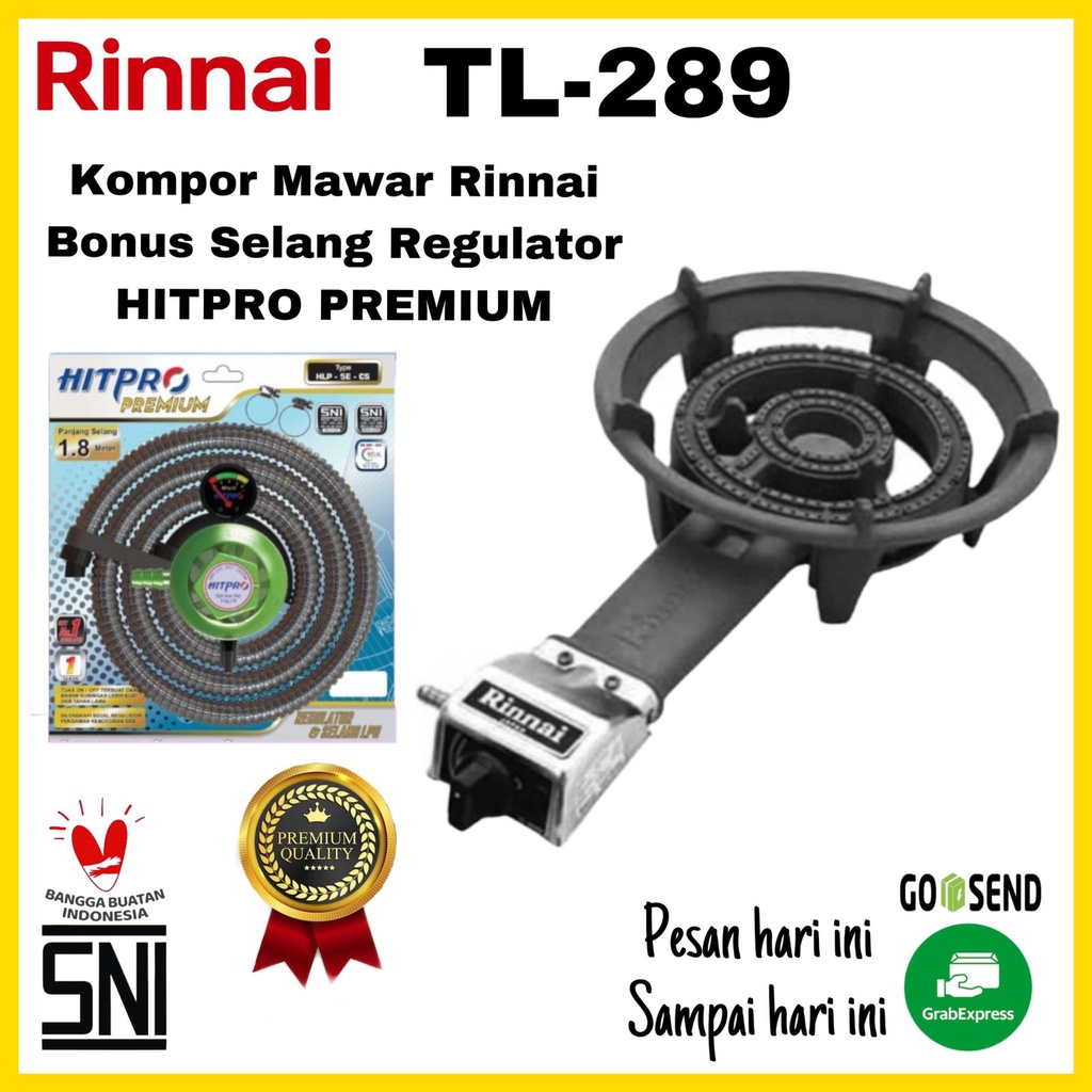 Jual Paket Kompor Mawar Rinnai TL-289 RI / Kompor Cor Hitpro N31-A ...