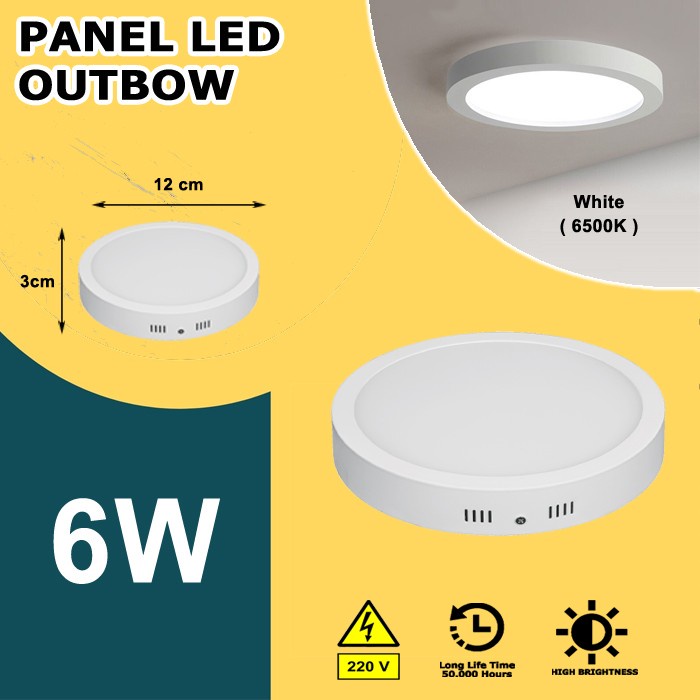 Jual Panel Led Outbow Lampu Downlight Led Panel Bulat 12 watt putih ...