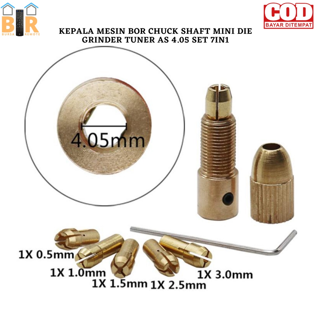 Jual Mini Drill Chuck Set 7in1 As 4.05 Shaft Kepala Bor Mini Chuck Saja ...