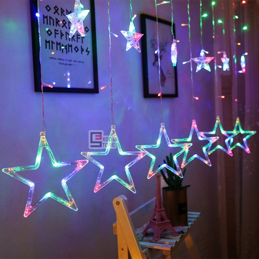 Jual Christmas Light Lampu Natal Decorative Star and Star Moon LED Warm ...