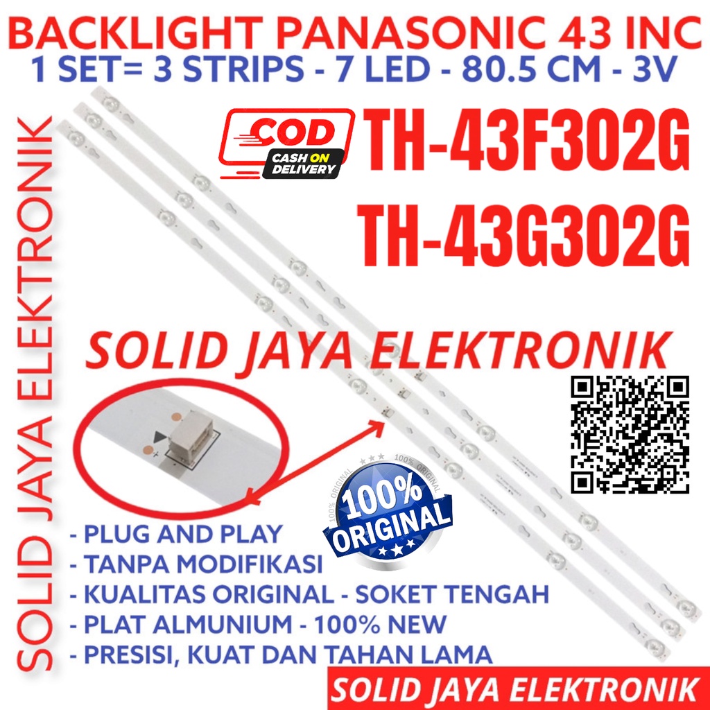 Jual BACKLIGHT TV LED PANASONIC 43 INC TH 43F302 43G302 43F302G 43G302G LAMPU BL 7K TH43F302G ...