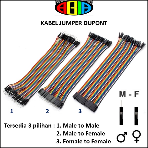 Jual Cable Jumper Dupont 20 cm Male Female Kabel Project Board | Shopee ...