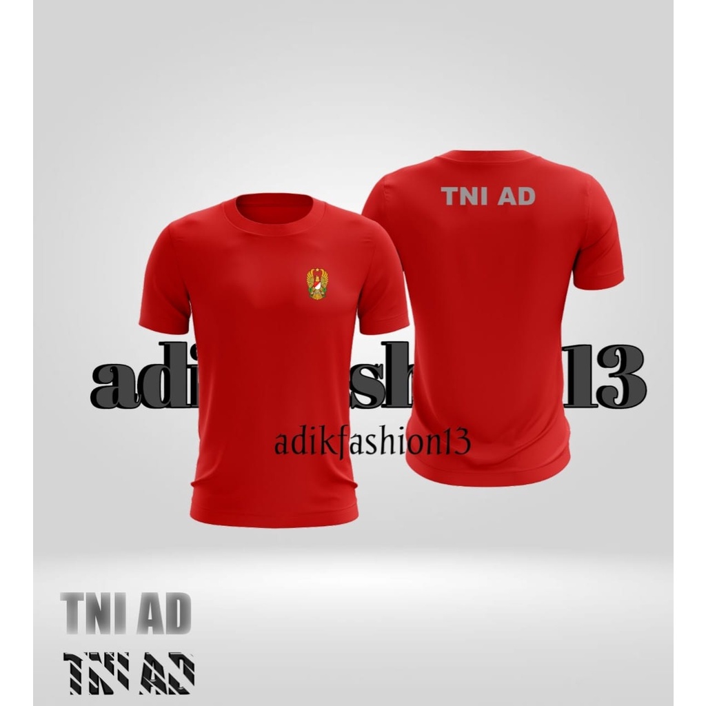 Jual Kaos Jersey TNI AD MERAH / Kaos Olahraga Jersey TNI AD/ Kaos Jersey Dryfit TNI AD MERAH ...